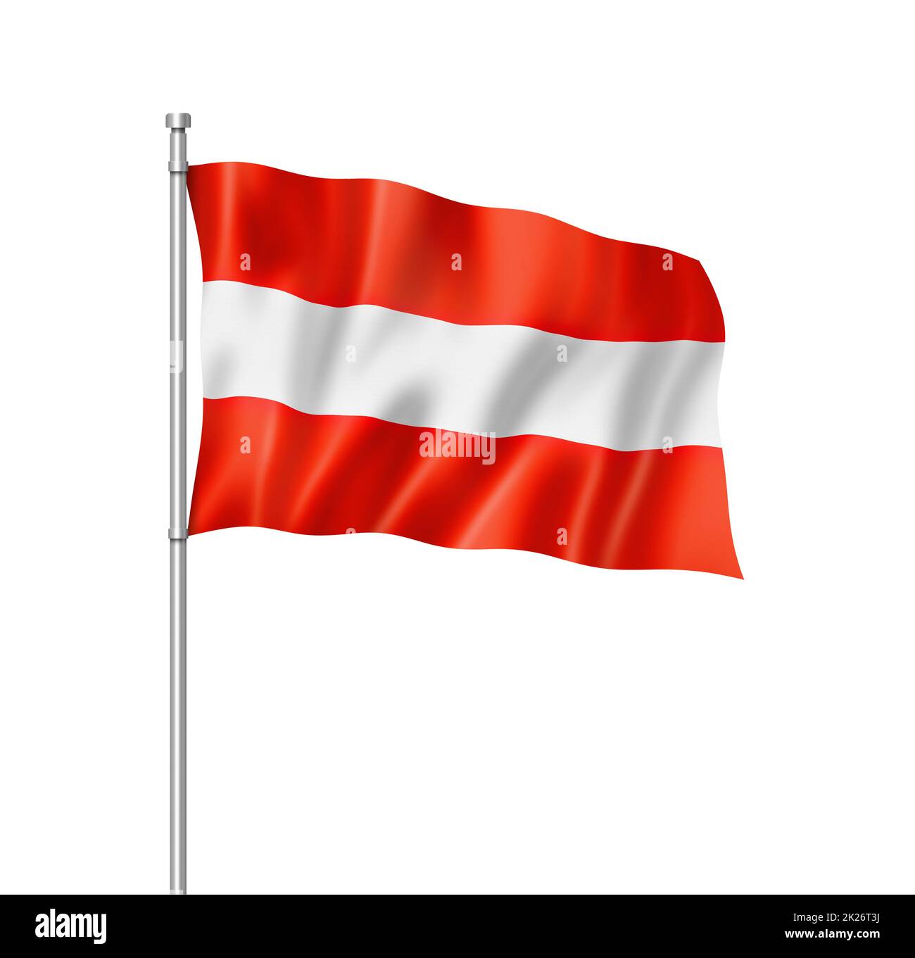 Austrian flag isolated on white Stock Photo - Alamy