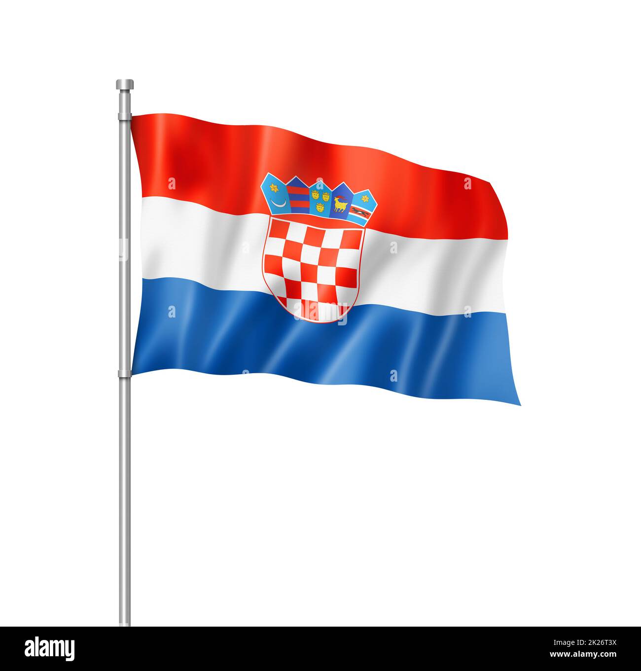 Croatian flag isolated on white Stock Photo - Alamy