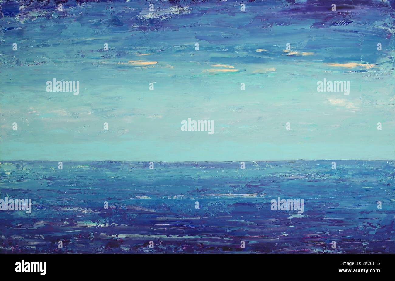 Abstract art painting about ocean Stock Photo - Alamy