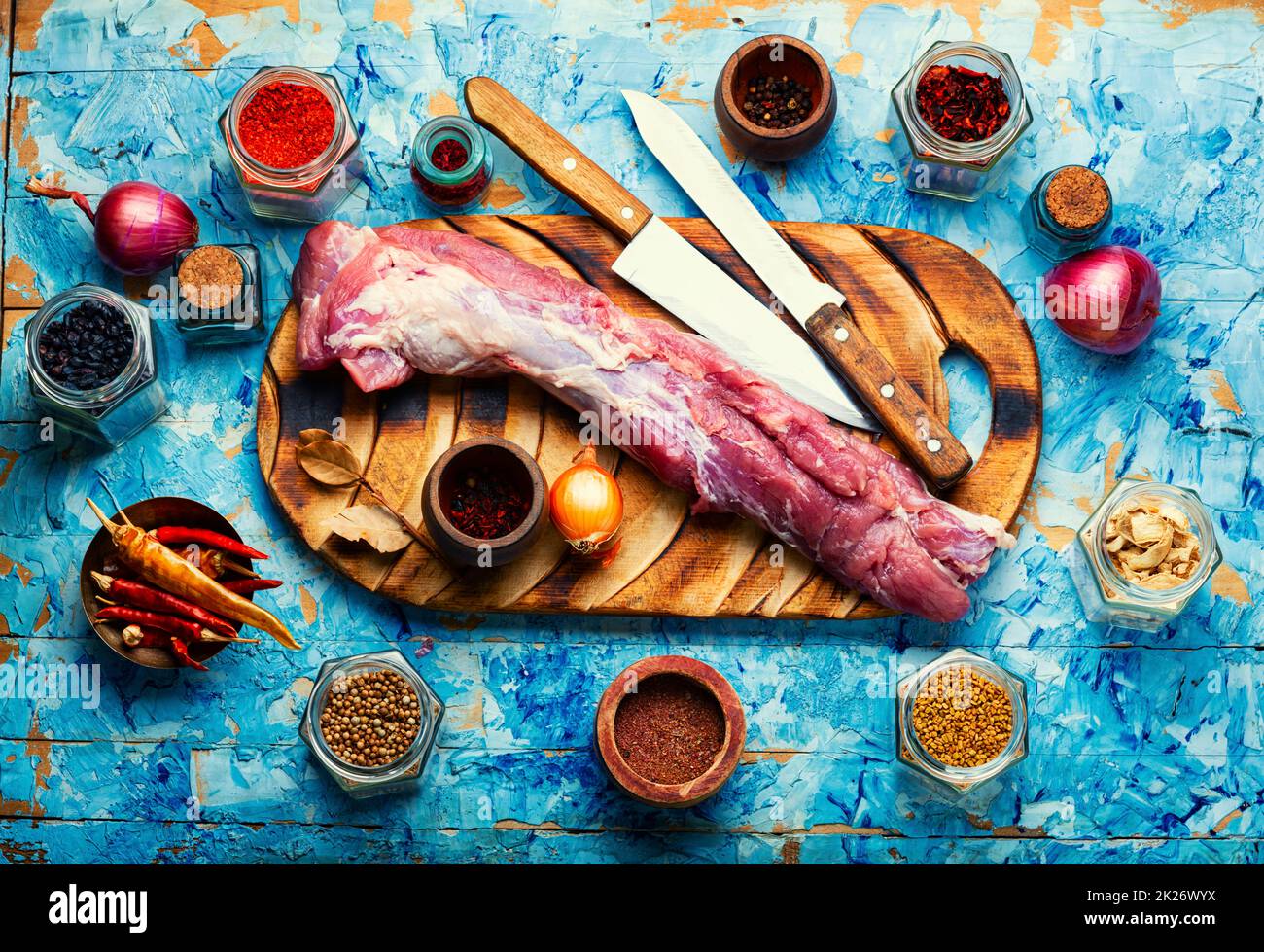 Flat lay fresh uncooked hi-res stock photography and images - Alamy