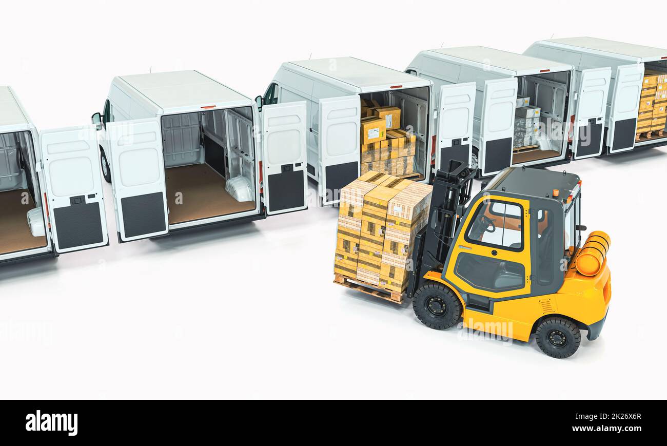 Forklift loads cargo container hi-res stock photography and images - Alamy