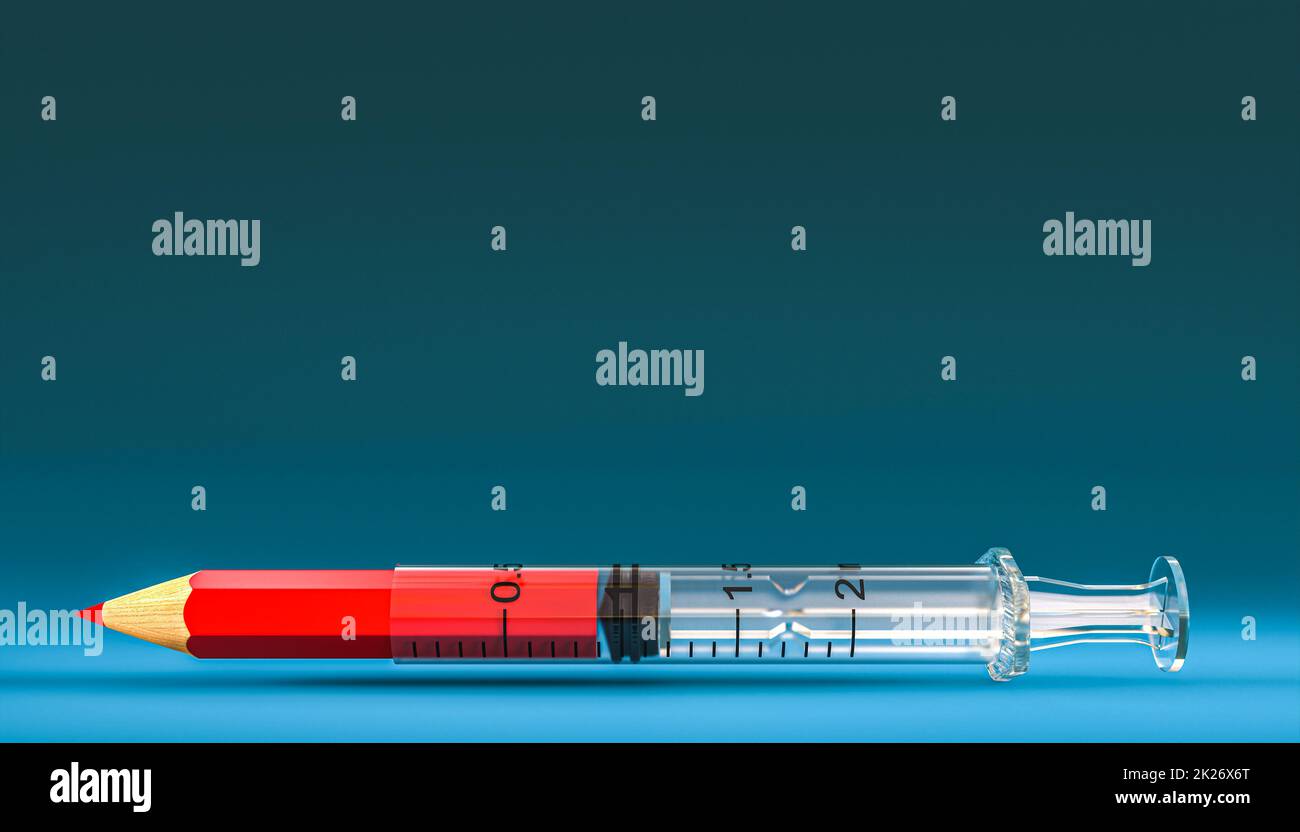 pencil inside a syringe Stock Photo - Alamy