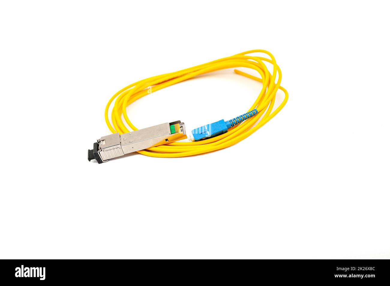 Fiber optic cables isolated on white background Stock Photo - Alamy