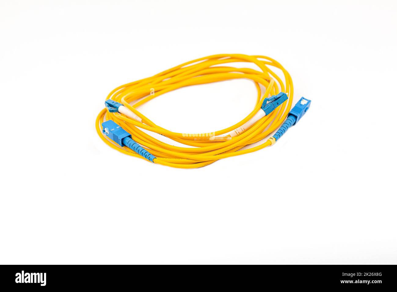 Fiber optic cables isolated on white background Stock Photo - Alamy