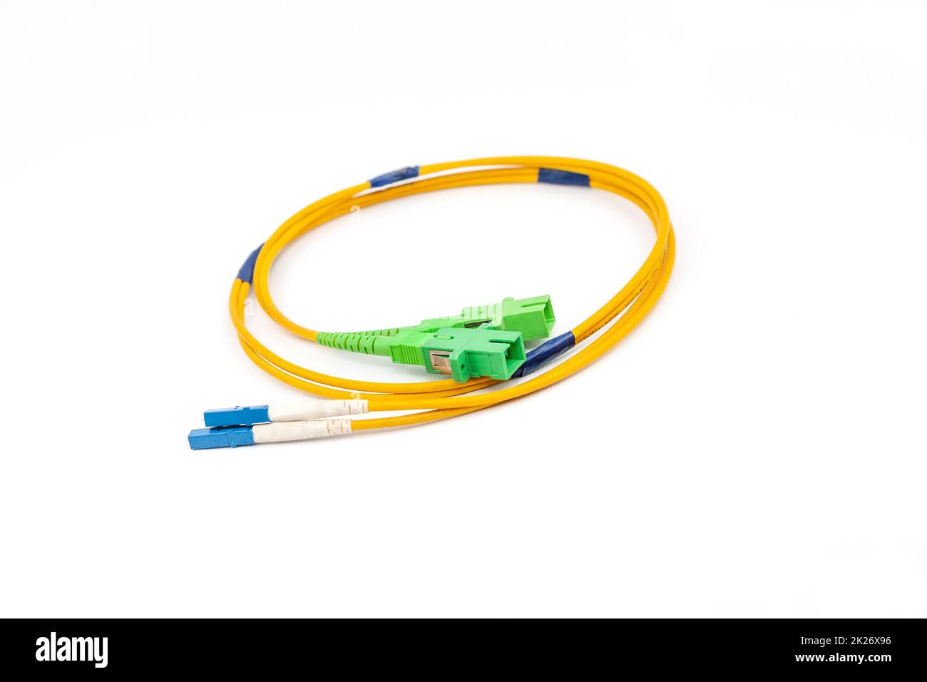 Fiber optic cables isolated on white background Stock Photo - Alamy