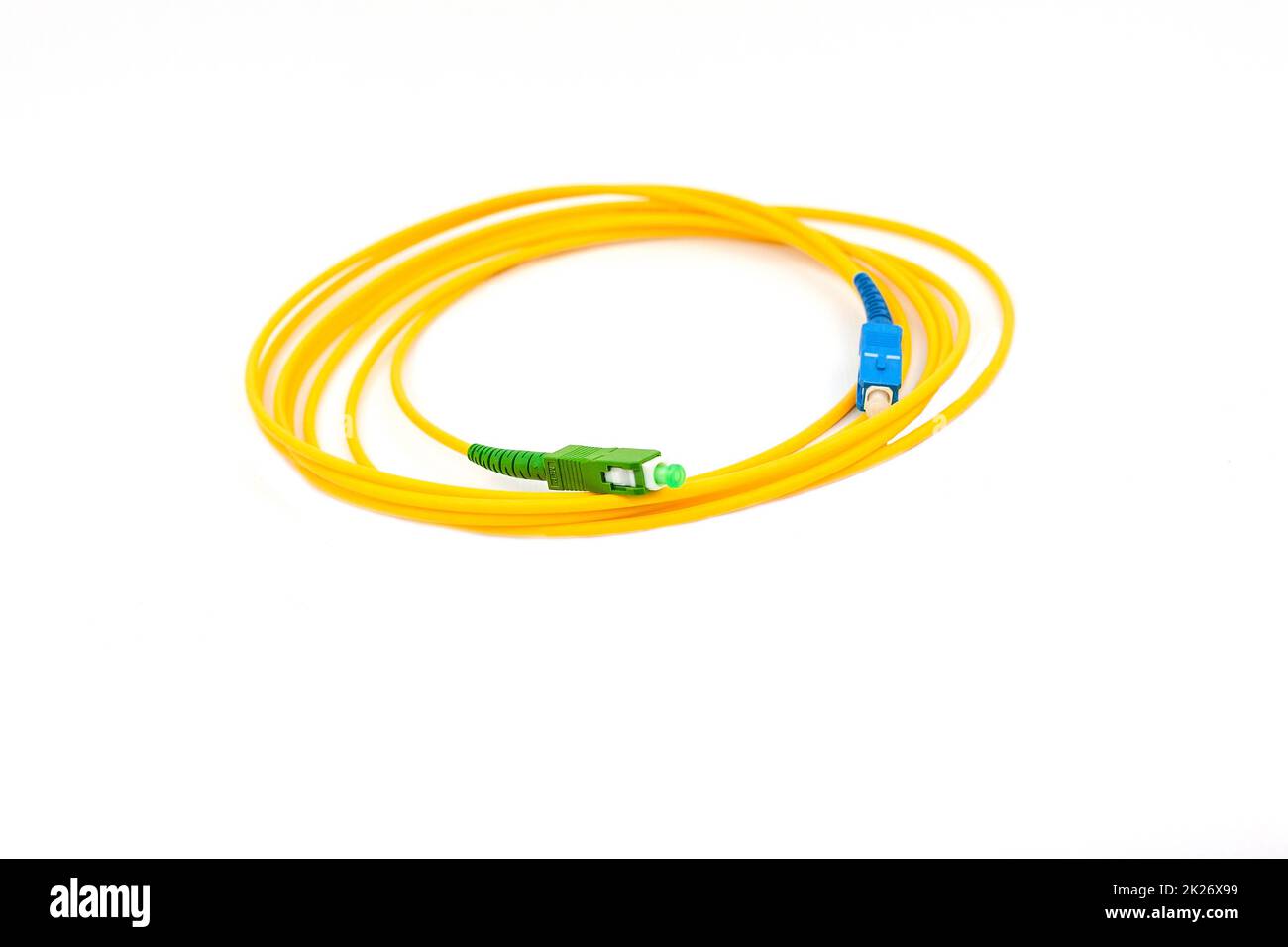 Fiber optic cables isolated on white background Stock Photo - Alamy