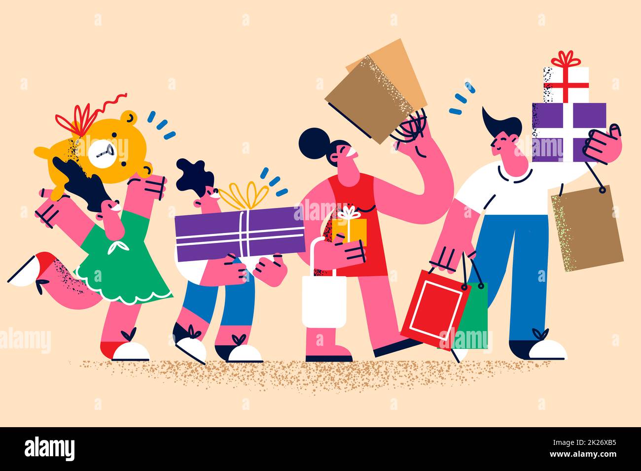 Happy family character on hi-res stock photography and images - Alamy