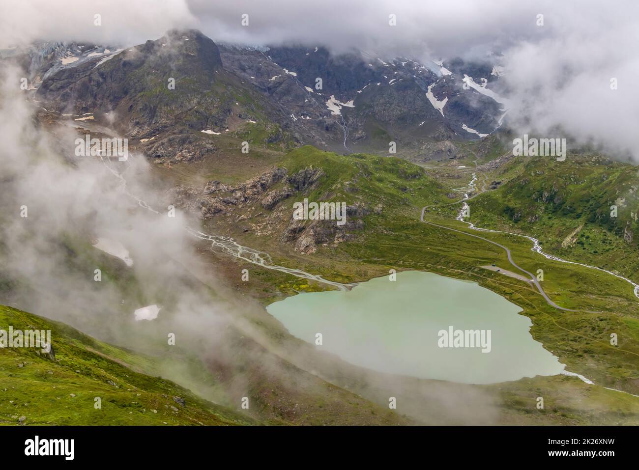Typical alpine landscape of Swiss Alps with Steinsee, Urner Alps ...