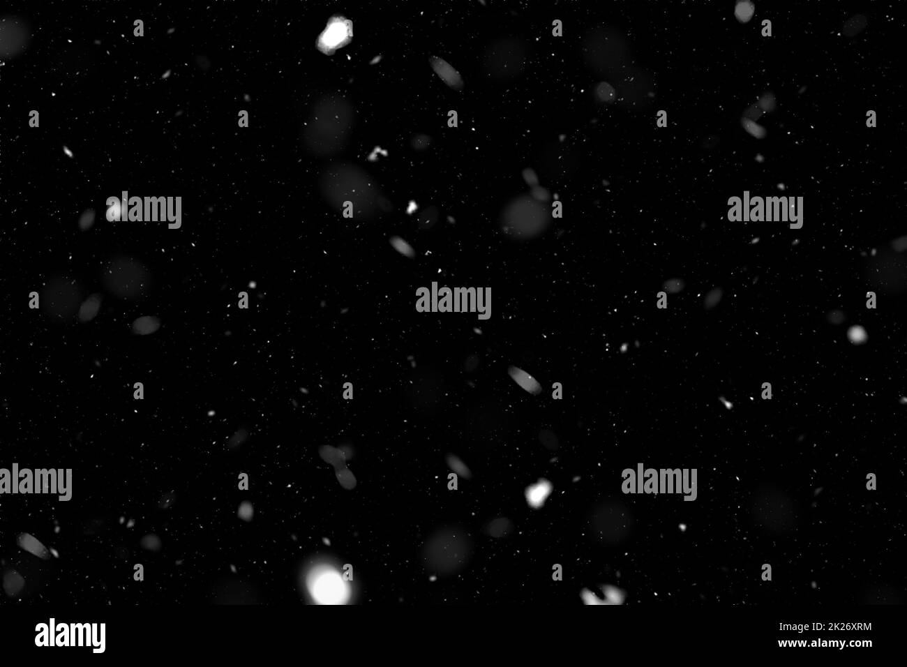 Real falling snow on a black background Stock Photo - Alamy