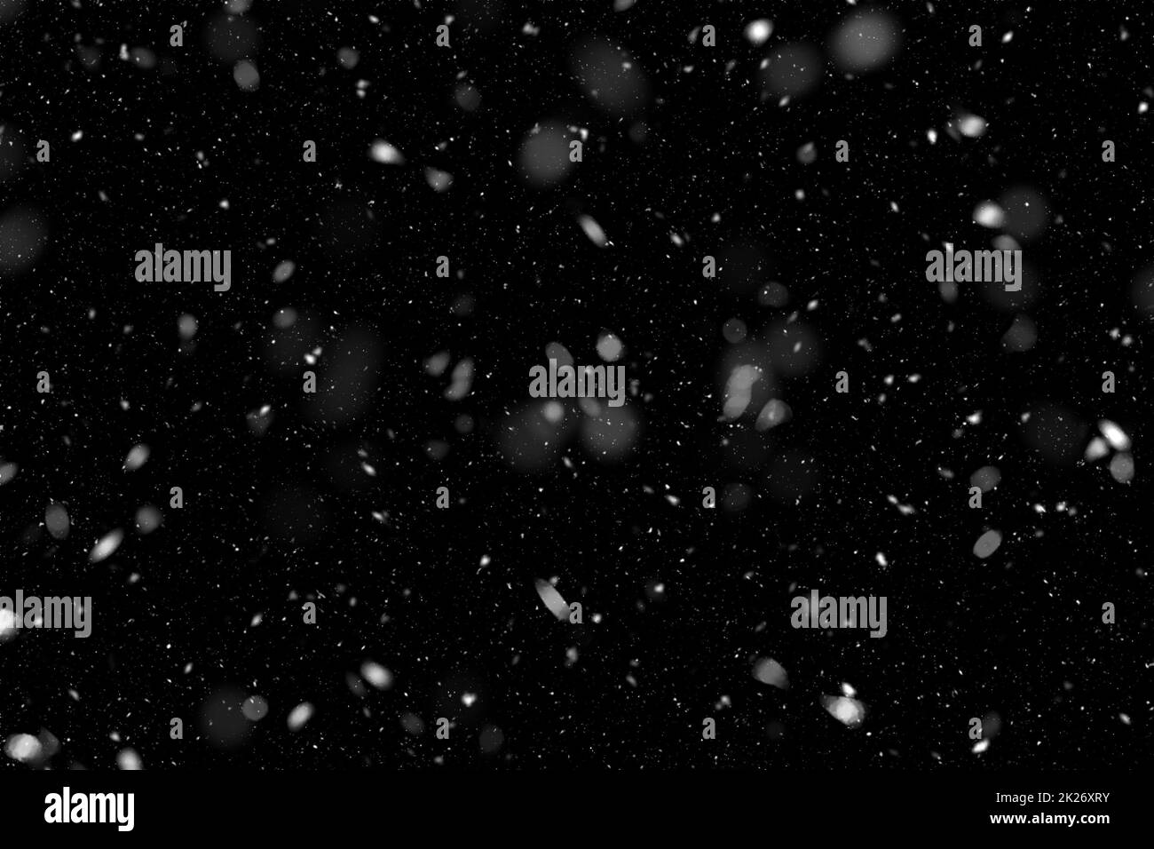 Real falling snow on a black background Stock Photo - Alamy