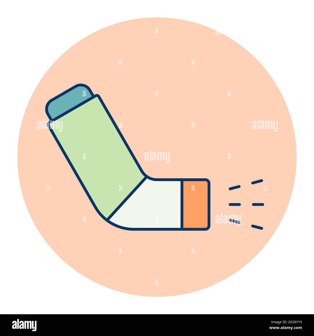 Asthma inhaler vector icon. Medical sign Stock Photo - Alamy