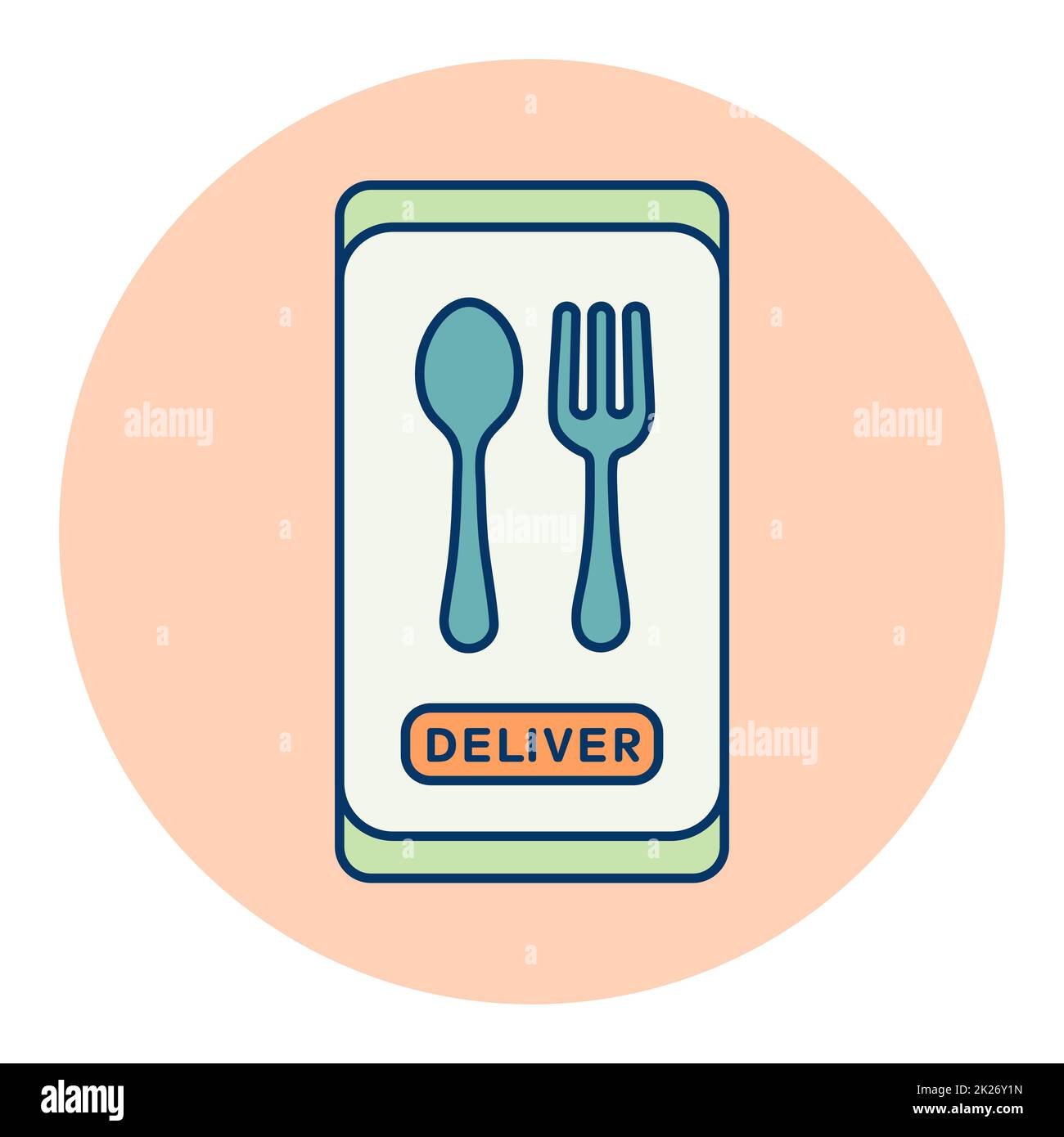 Fast food delivery service vector icon Stock Photo - Alamy