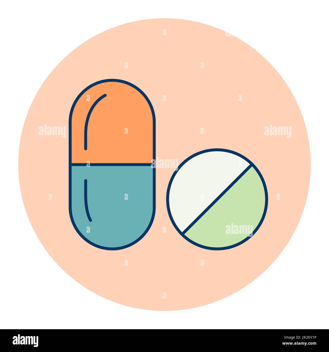 Tablets and pill vector icon. Medical sign Stock Photo - Alamy