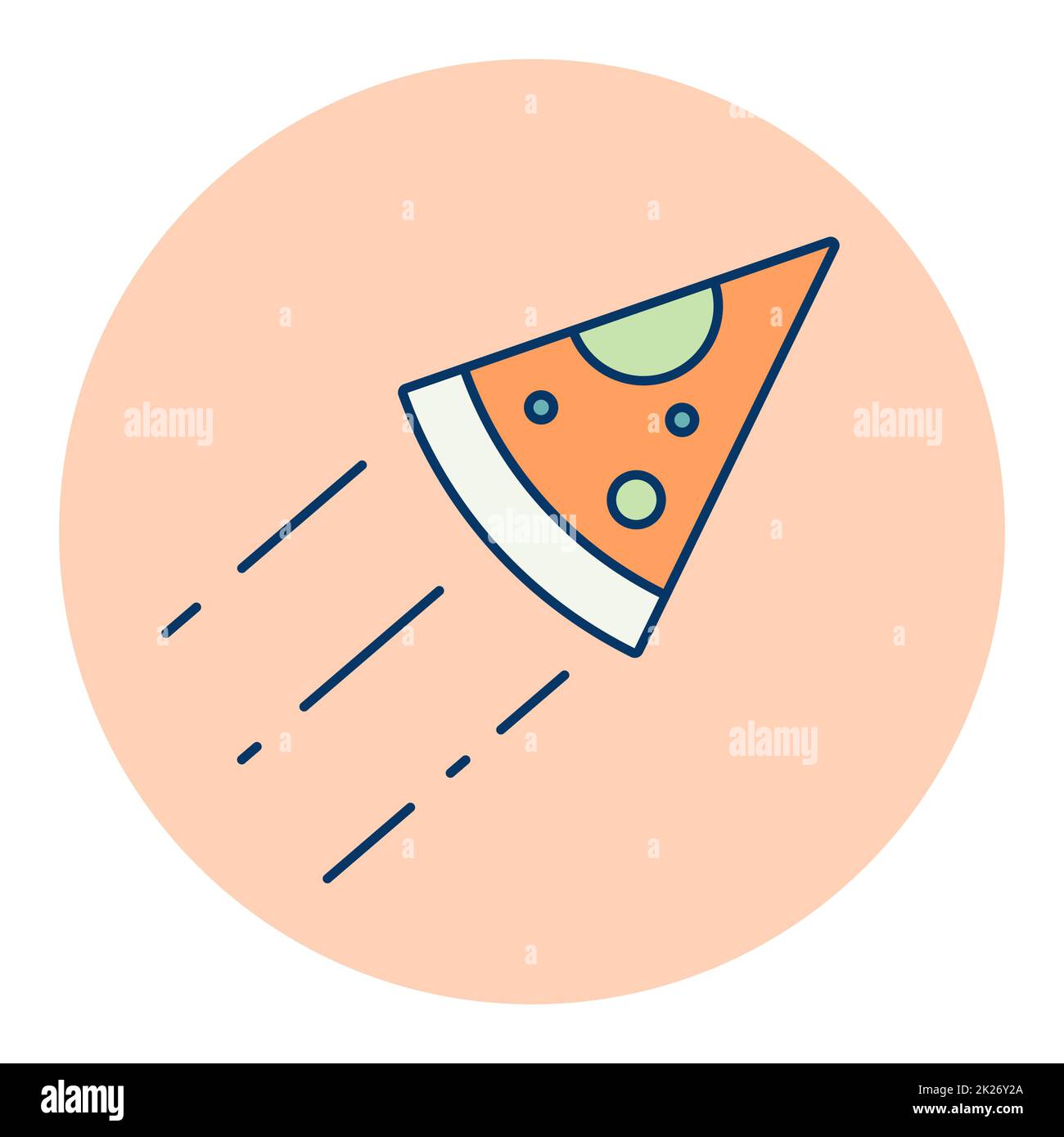 Slice of pizza vector icon. Fast food delivery Stock Photo - Alamy
