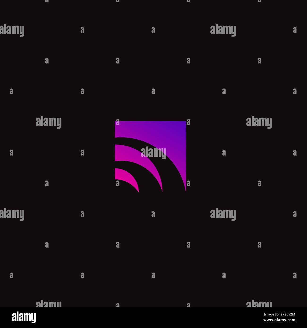 Beauty violet sunrise logo template. Tropical nature, purple sky and ...