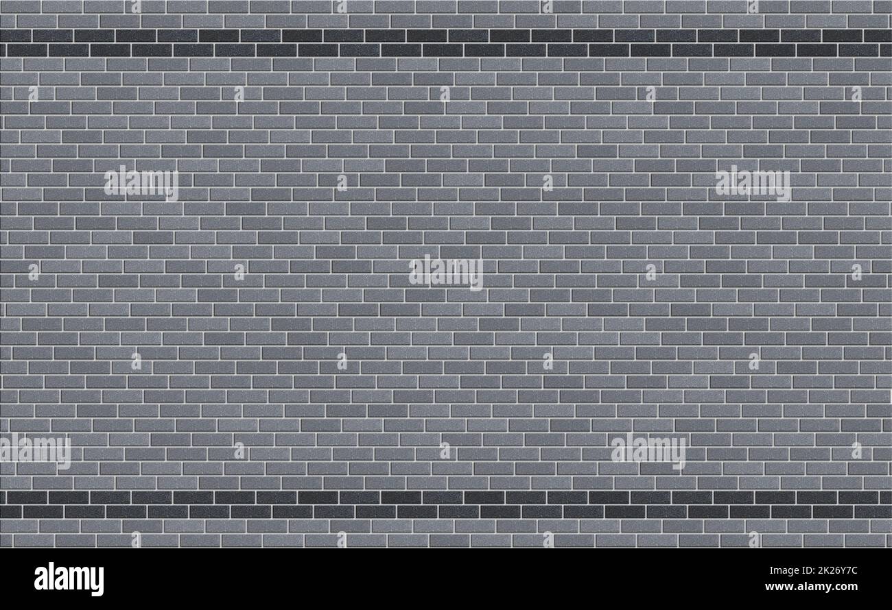 Gray brick background, copy space highlighted by two strips of black ...