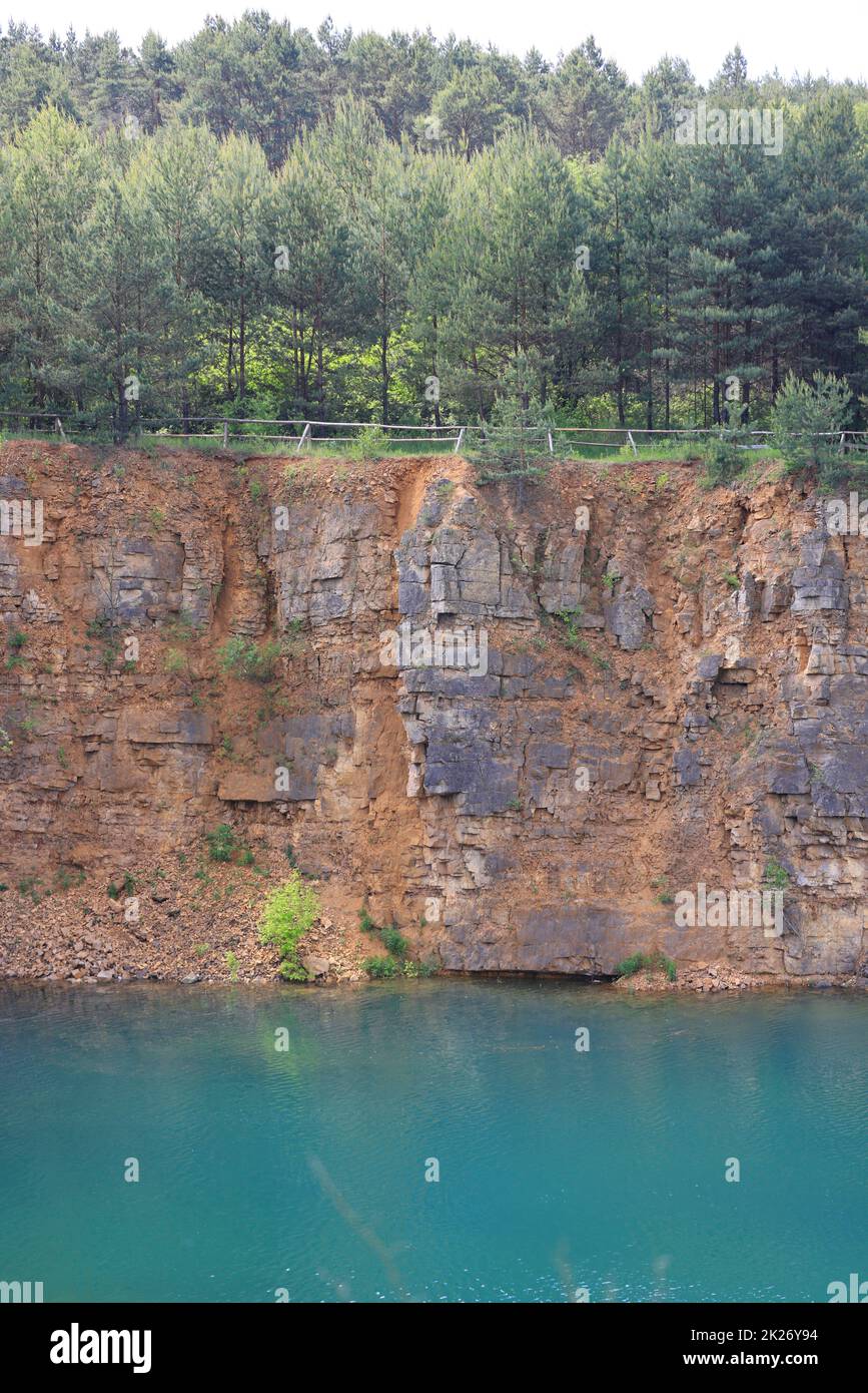 The surroundings of the excavation of a closed dolomite mine, a ...