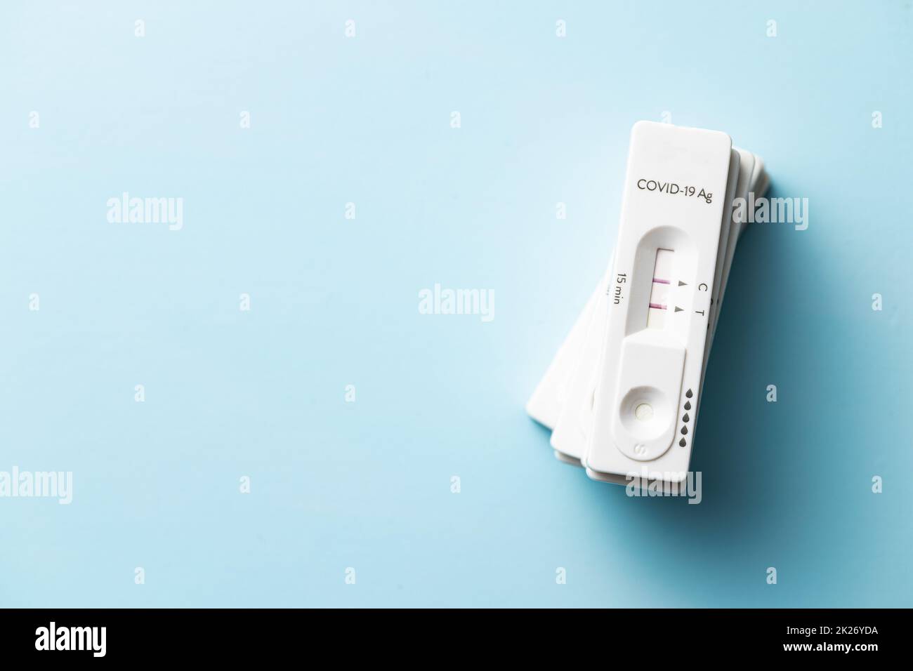 Positive Covid-19 antigen test. Coronavirus antigen rapid test Stock ...