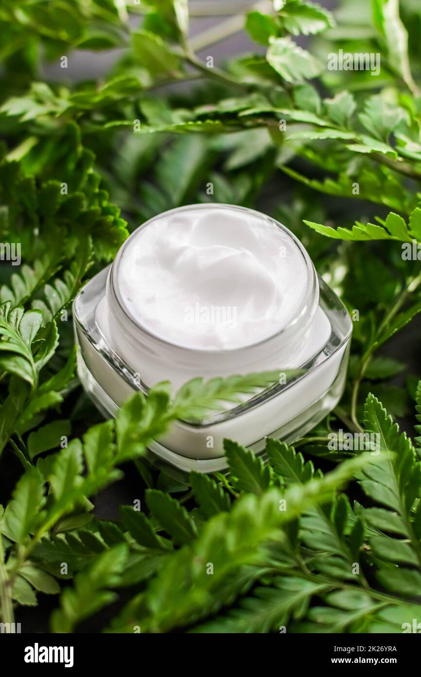 Skin cream and beauty flower Stock Photo - Alamy