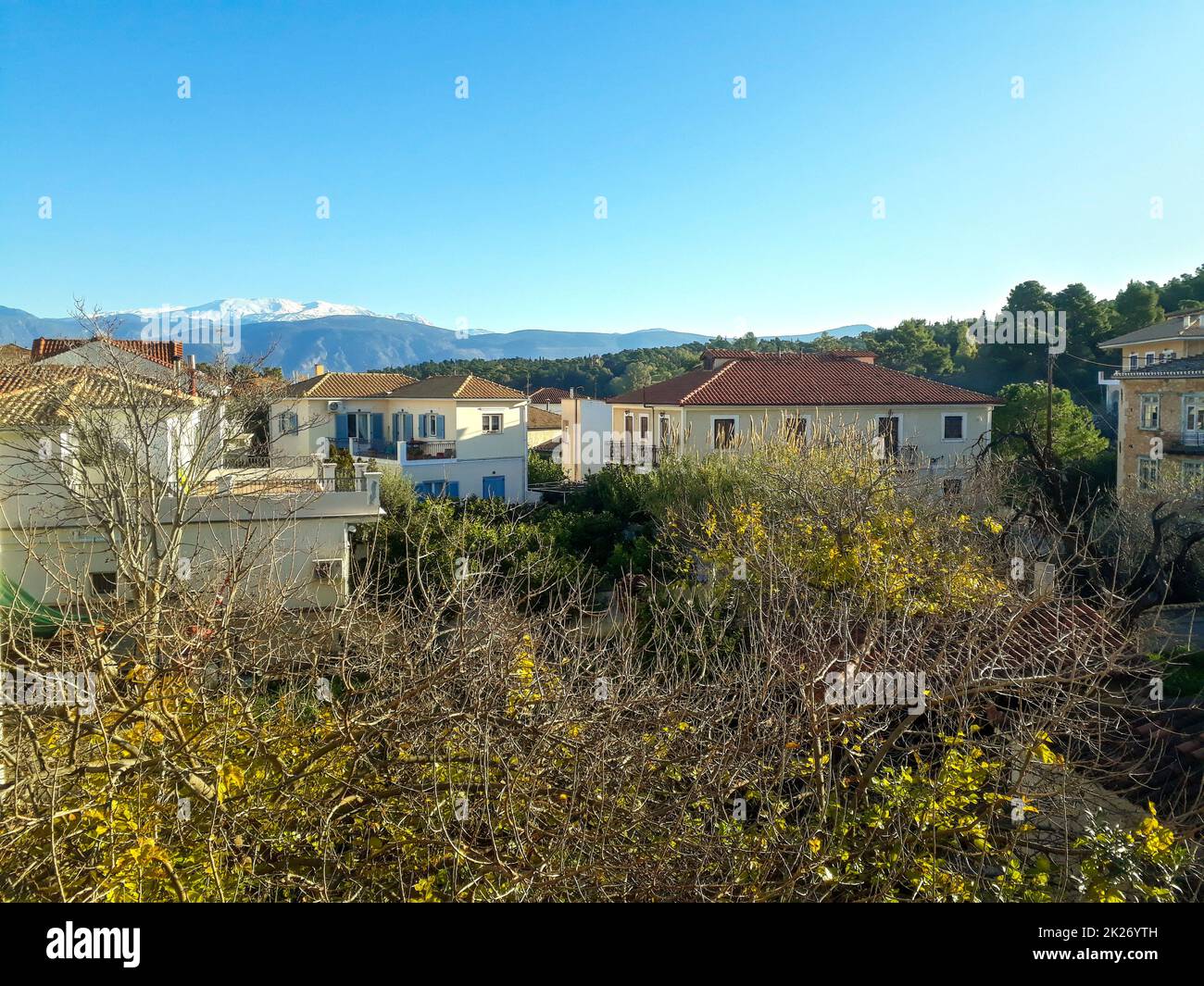 Window Point Of View Galaxidi Landscape Stock Photo - Alamy