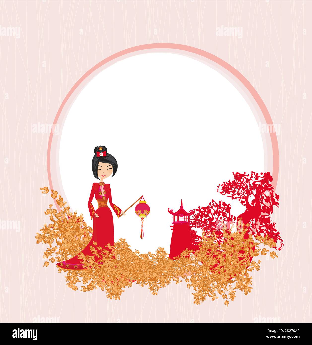 Geisha and Chinese lanterns - Mid-Autumn Festival for Chinese New Year ...