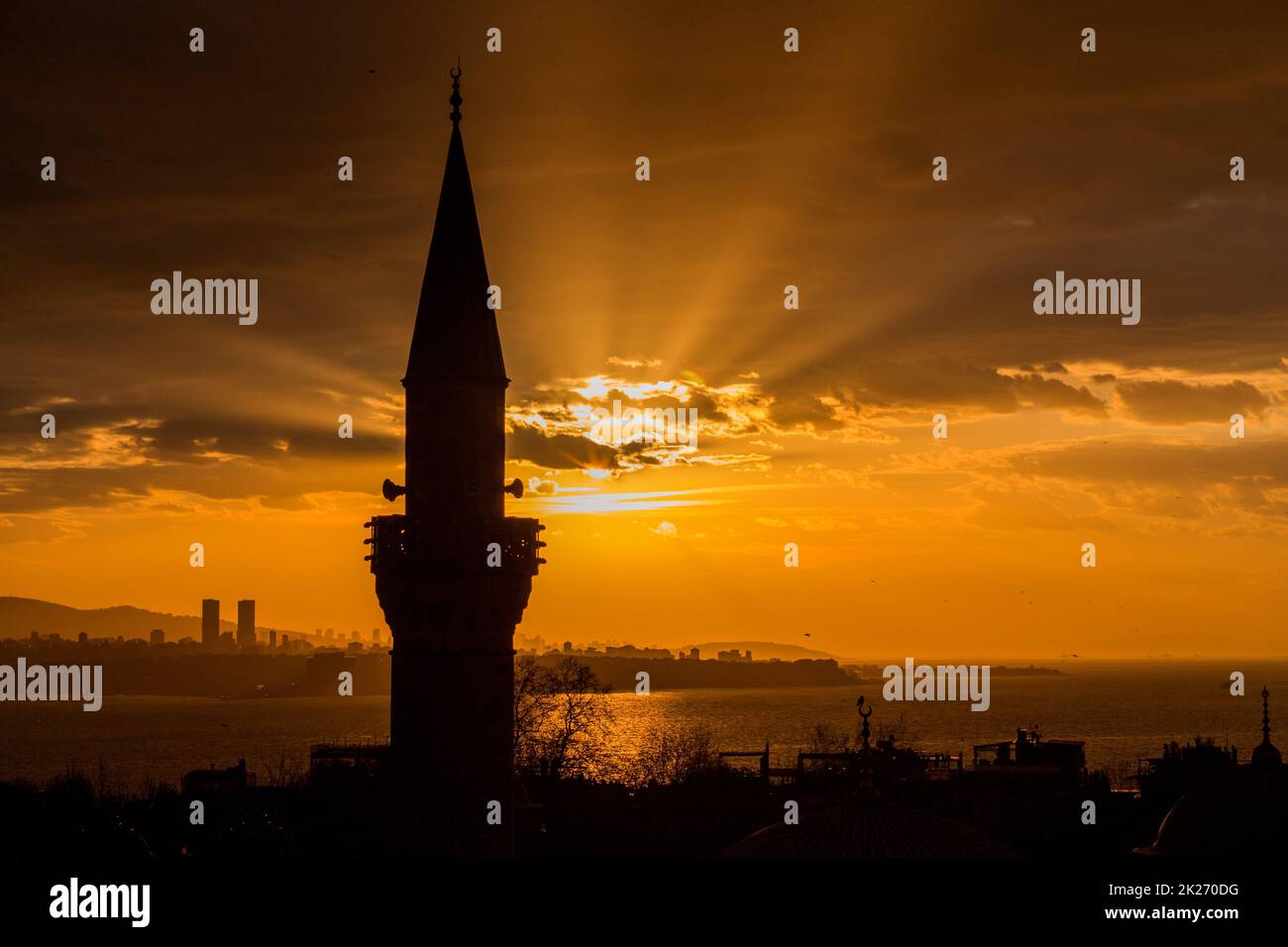 Blue mosque minaret Stock Photo - Alamy