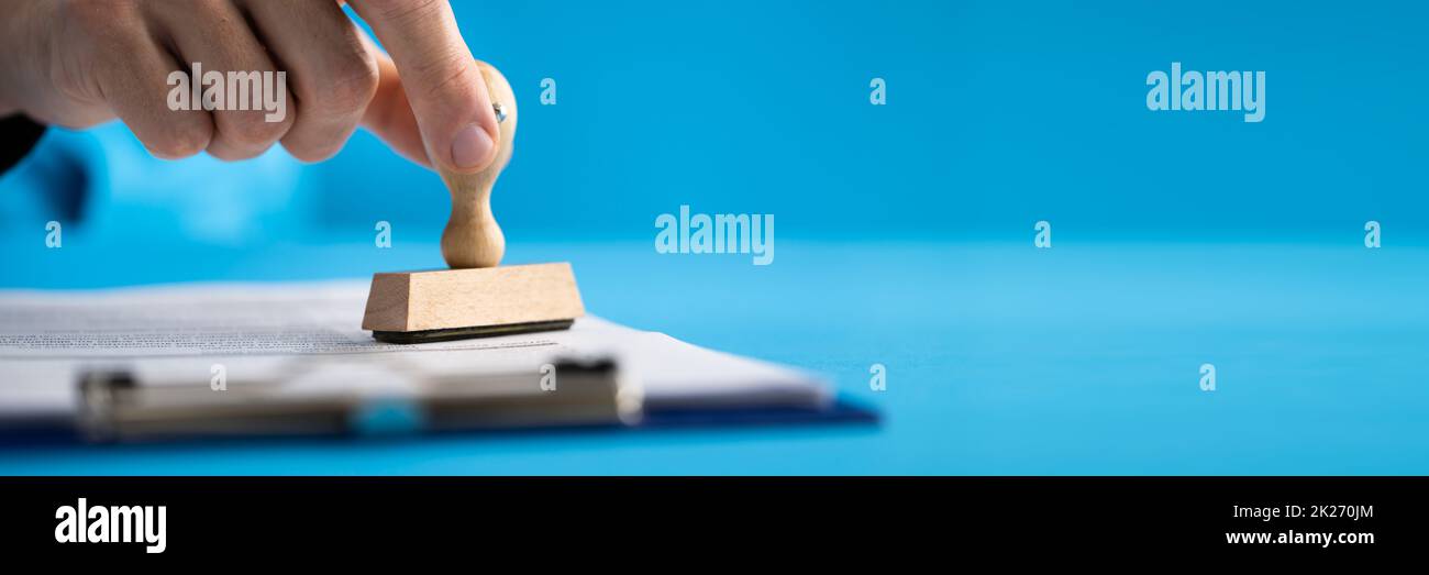 Approved stamp blue hi-res stock photography and images - Alamy
