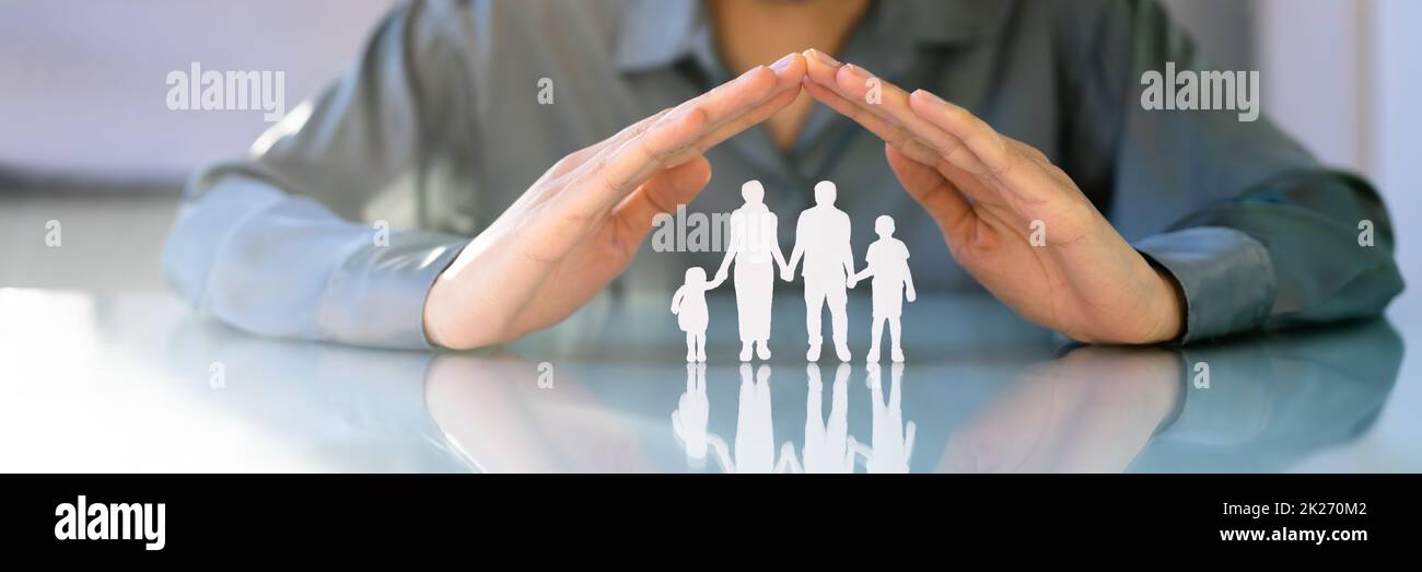 Family Insurance Protection And Roof Stock Photo - Alamy