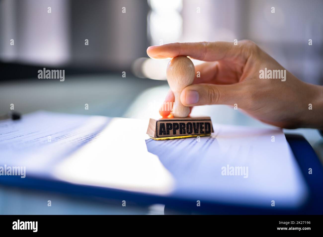 Record Or Permit Document Paper Stamper Stock Photo - Alamy