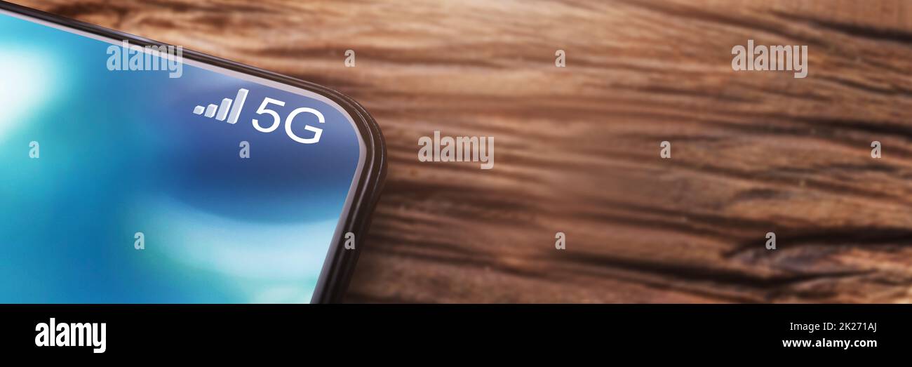 Mobile Phone Connected To 5G Network Stock Photo - Alamy