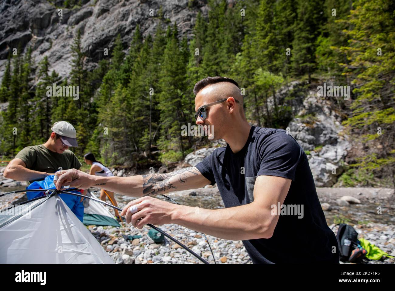 Person in the tent hi-res stock photography and images - Alamy