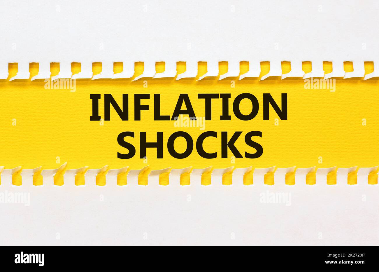 Inflation shocks symbol. Concept words Inflation shocks on yellow and ...