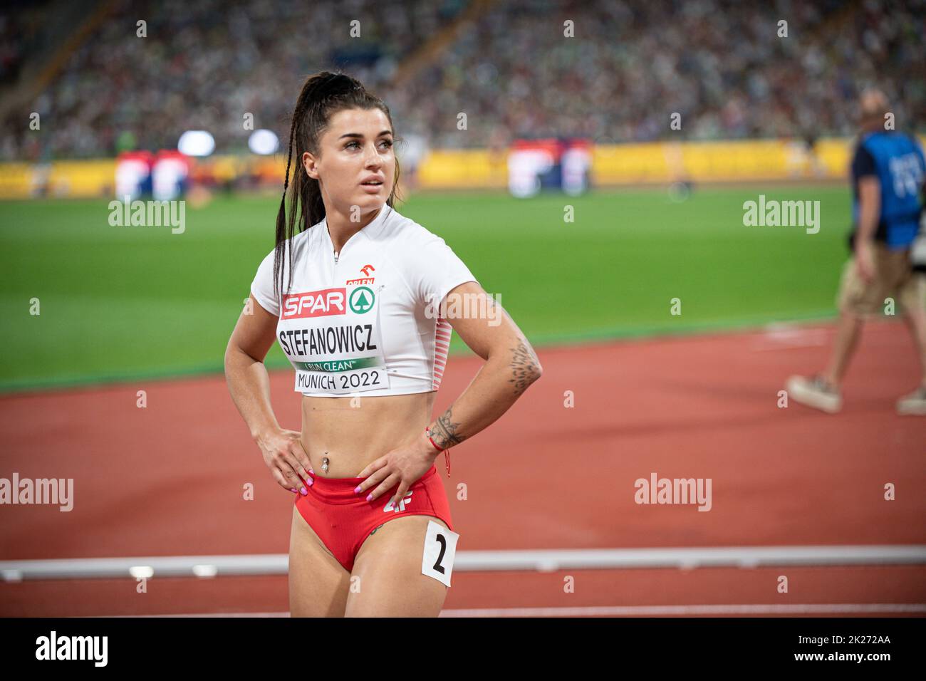 Magdalena Stefanowicz participating in the 100 meters of the European ...