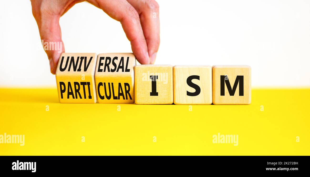 Universalism or particularism symbol. Concept words Universalism or ...
