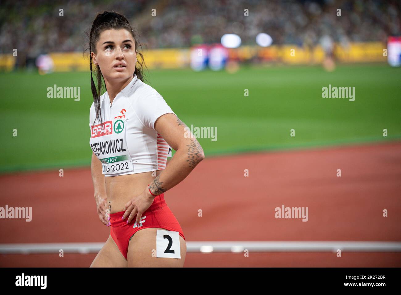 Magdalena Stefanowicz participating in the 100 meters of the European ...