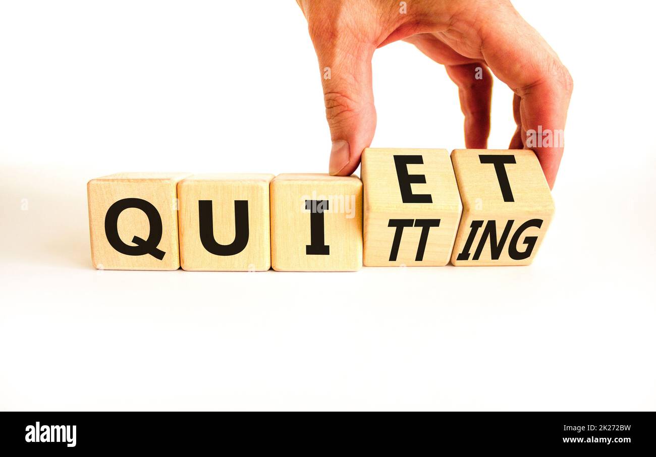 Quiet quitting symbol. Concept words Quiet quitting on wooden cubes ...