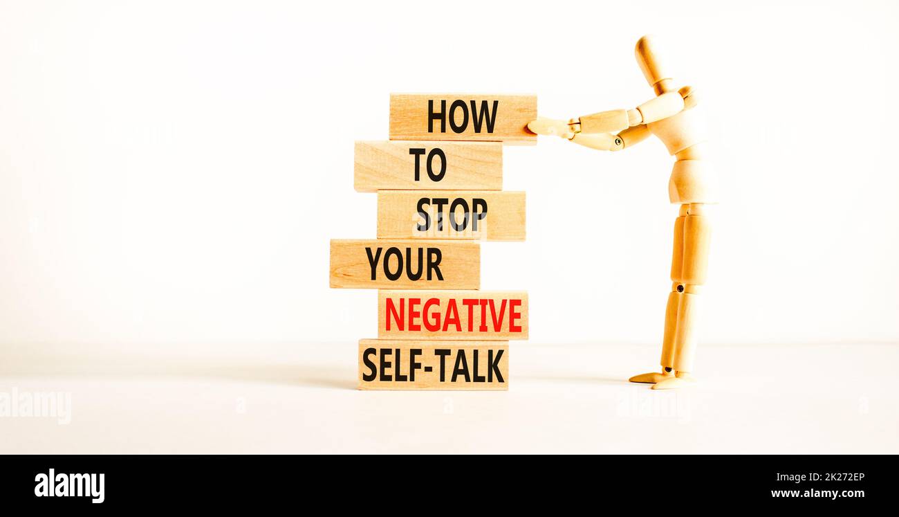 Stop negative self-talk symbol. Concept words Stop to flip your ...