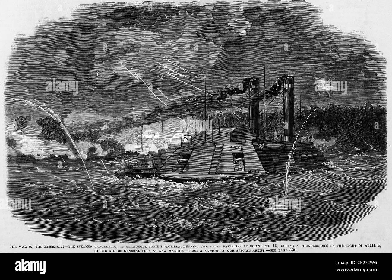 The War on the Mississippi - The steamer Carondelet, of Commodore ...