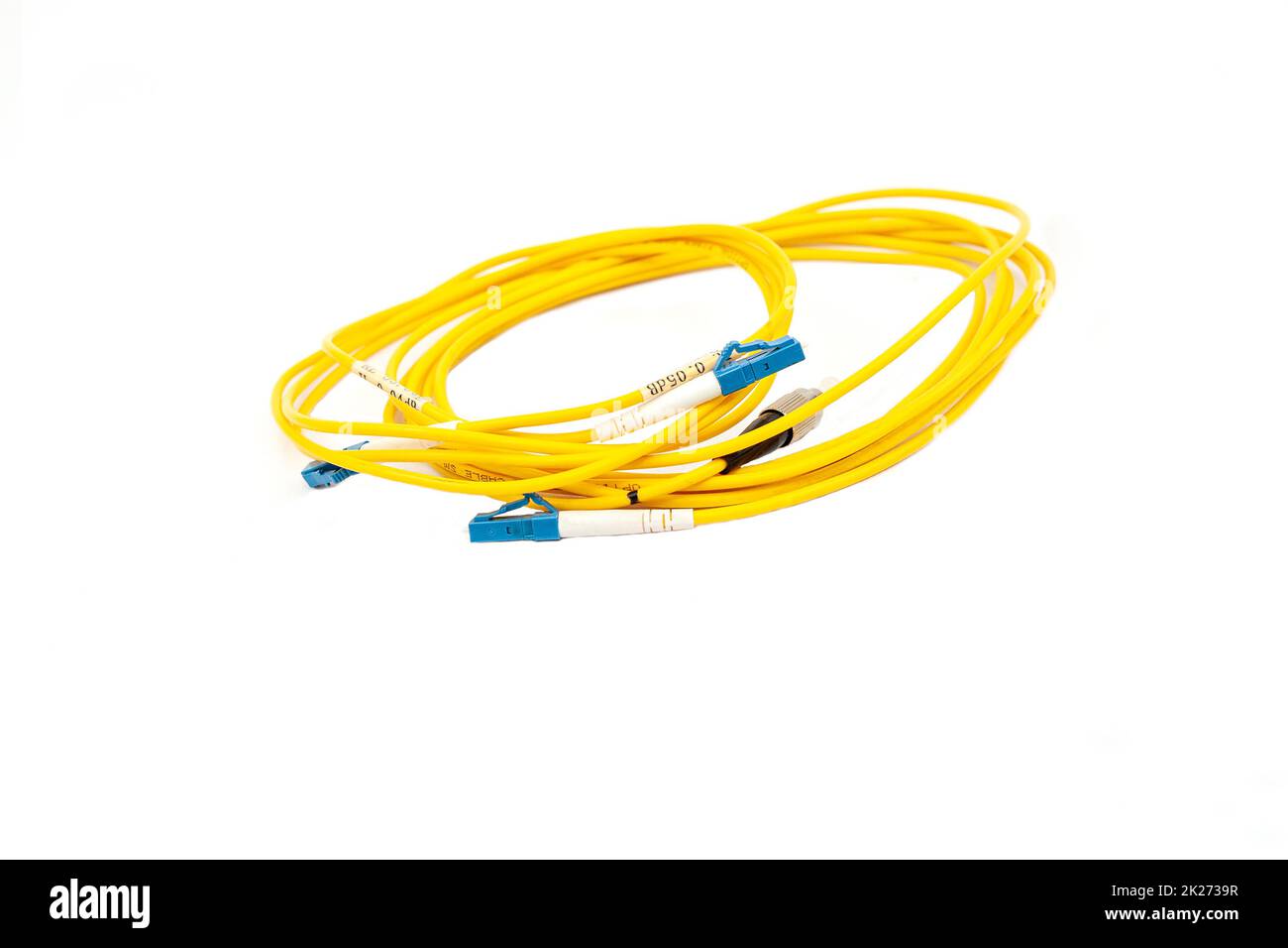 Fiber optic cables isolated on white background Stock Photo - Alamy