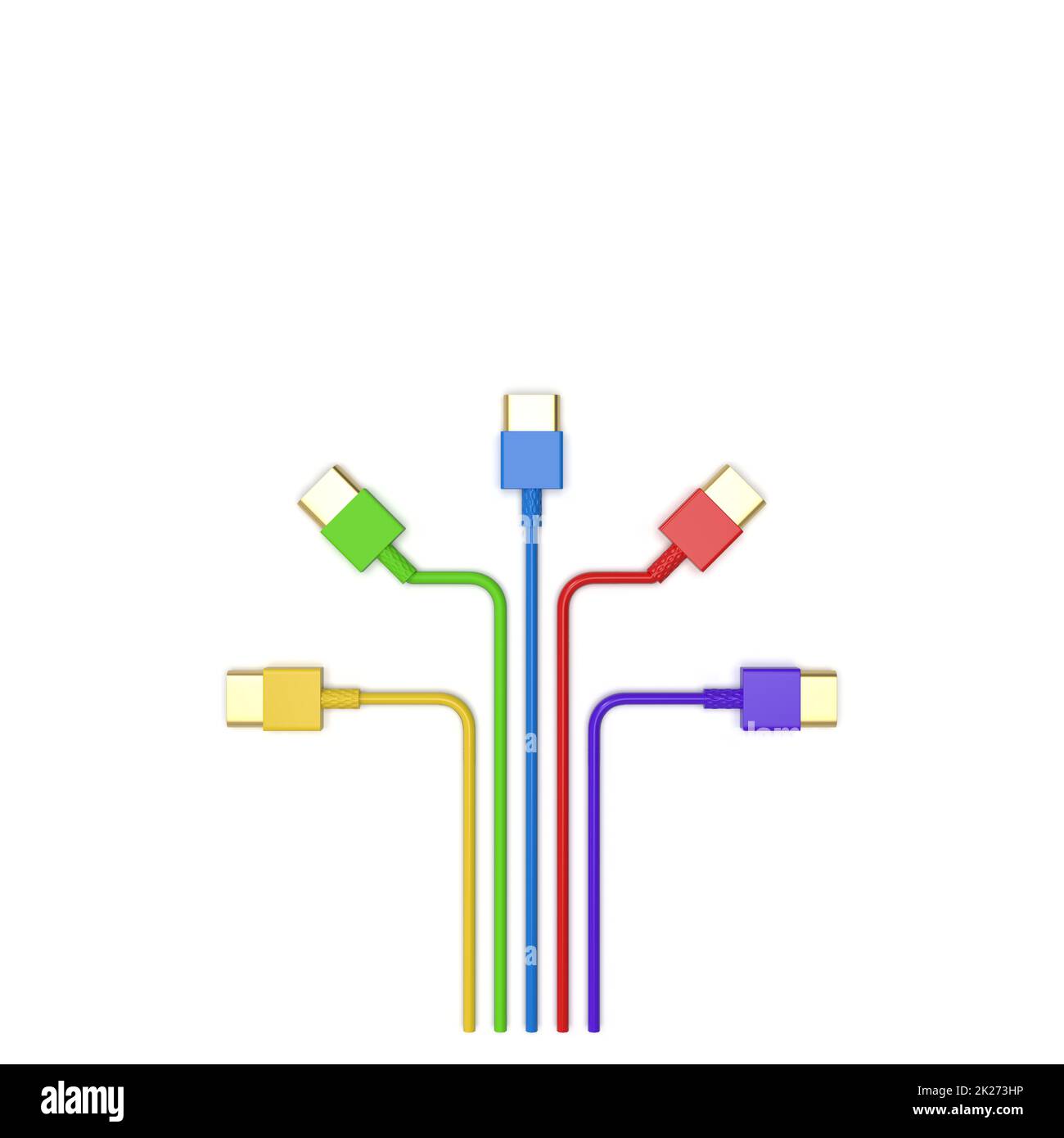 The 3d rendering of USB cable ICON isolated with clear background Stock ...