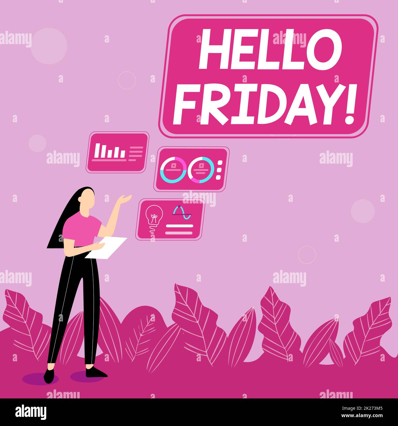 Text sign showing Hello Friday. Internet Concept Let the weekend begins ...