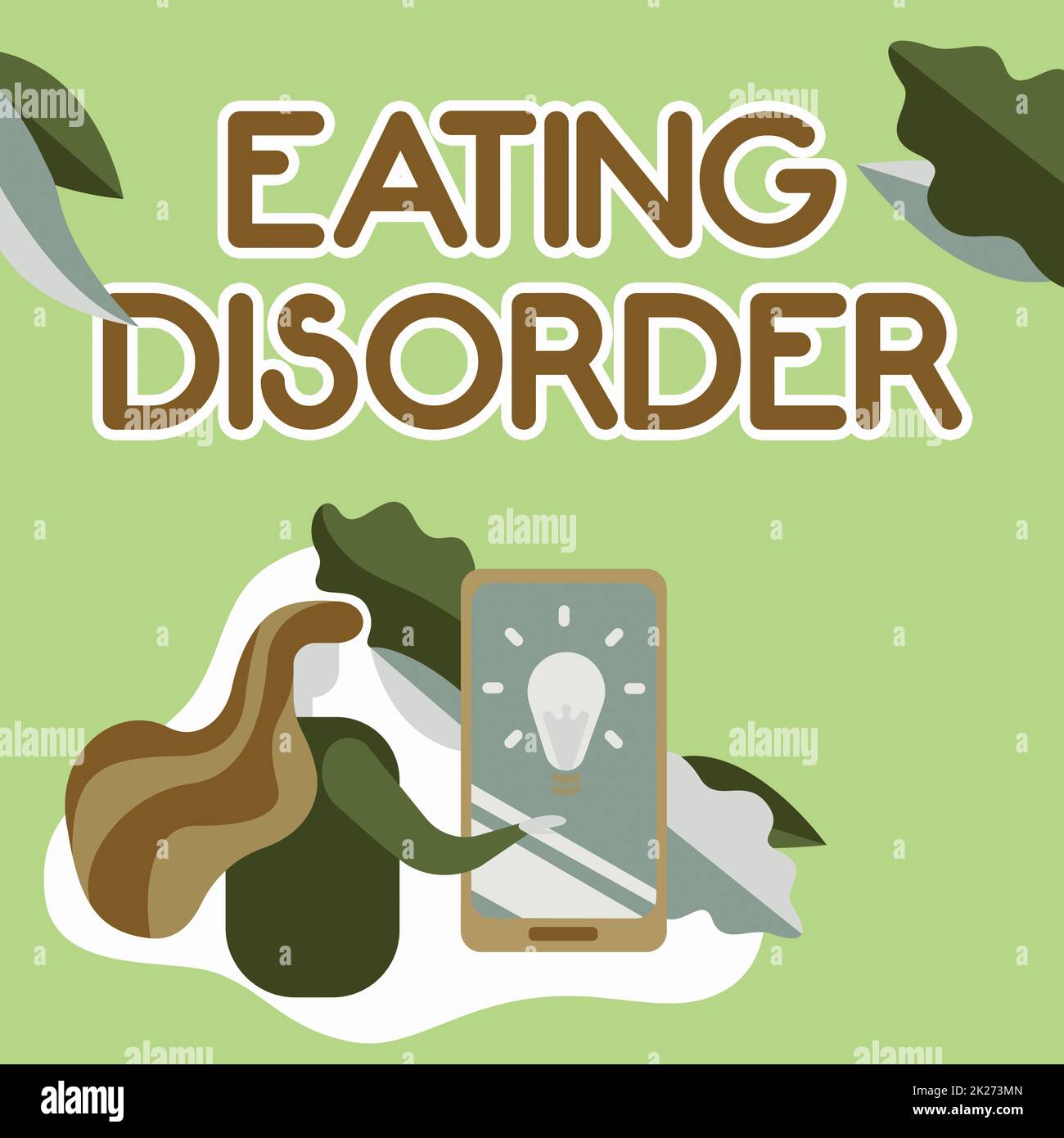 Text caption presenting Eating Disorder. Internet Concept illnesses or ...