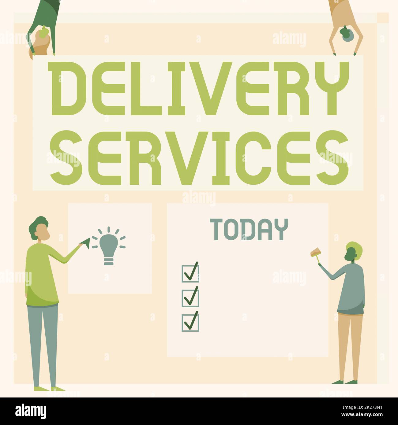 Hand writing sign Delivery Services. Conceptual photo process of ...