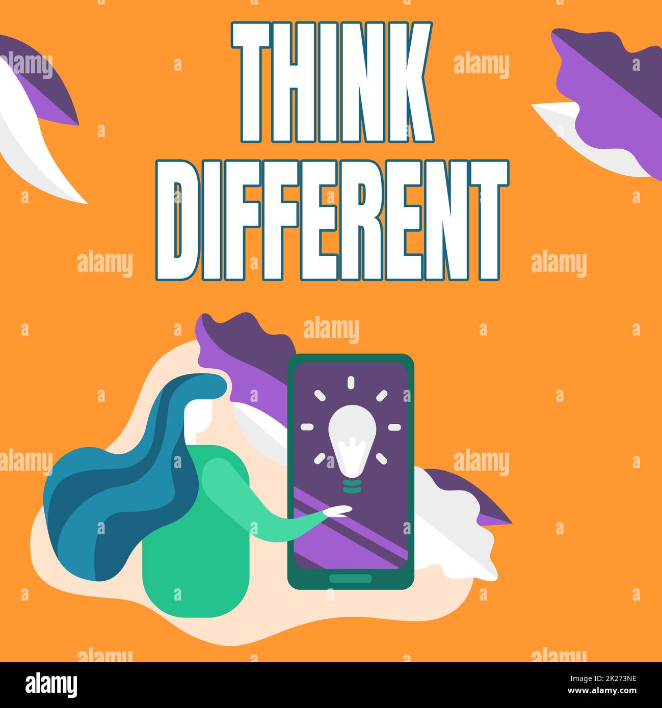 Conceptual display Think Different. Business overview unusual method or ...