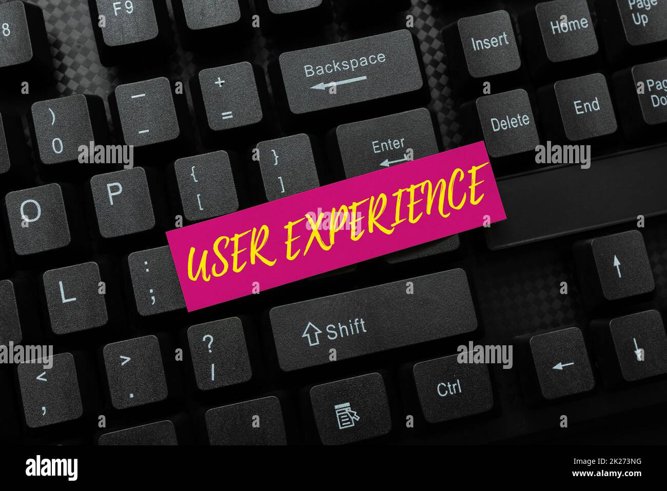 Writing displaying text User Experience. Business overview how a person reacts and feels after ...