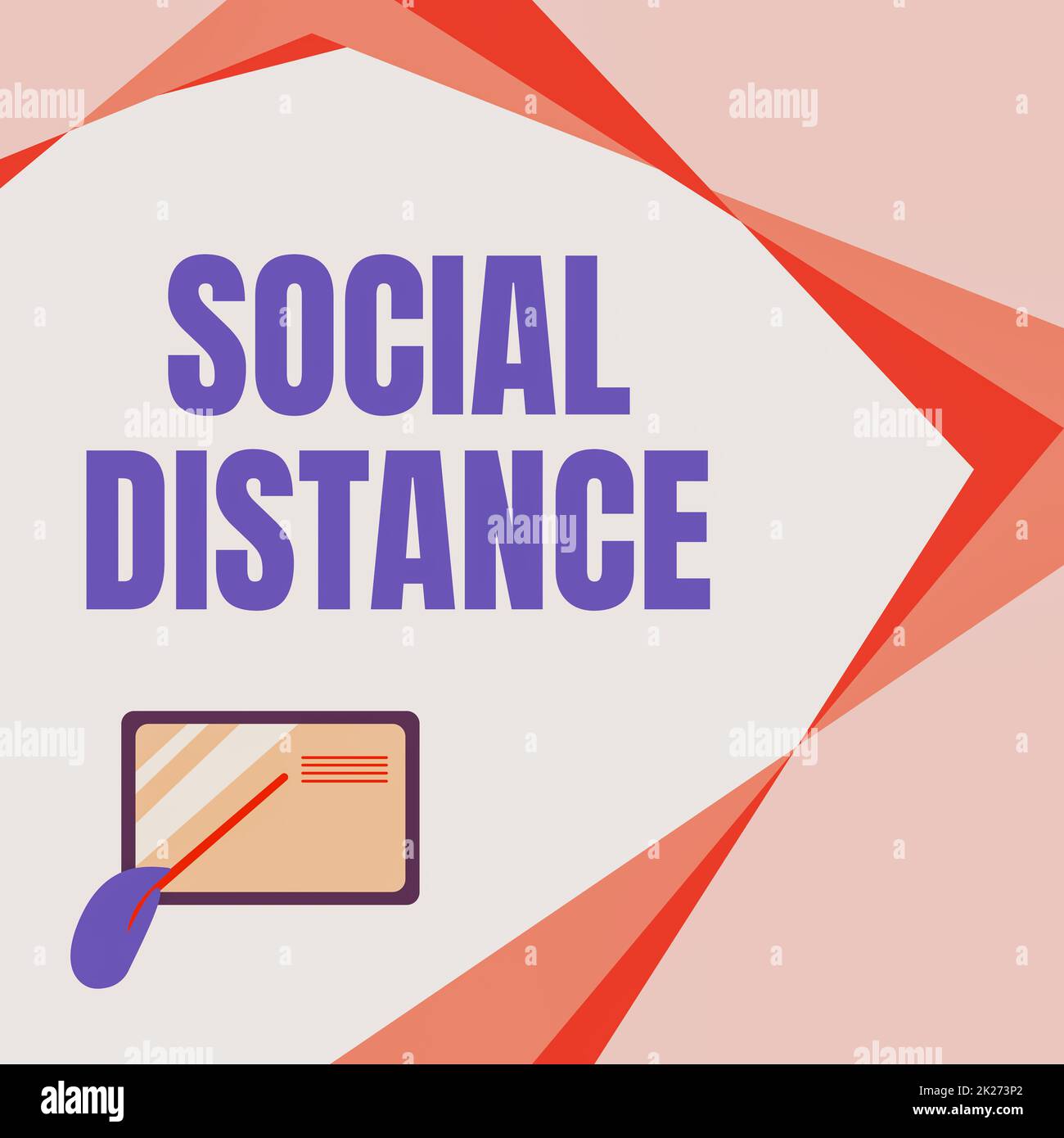 Text caption presenting Social Distance. Concept meaning maintaining a ...