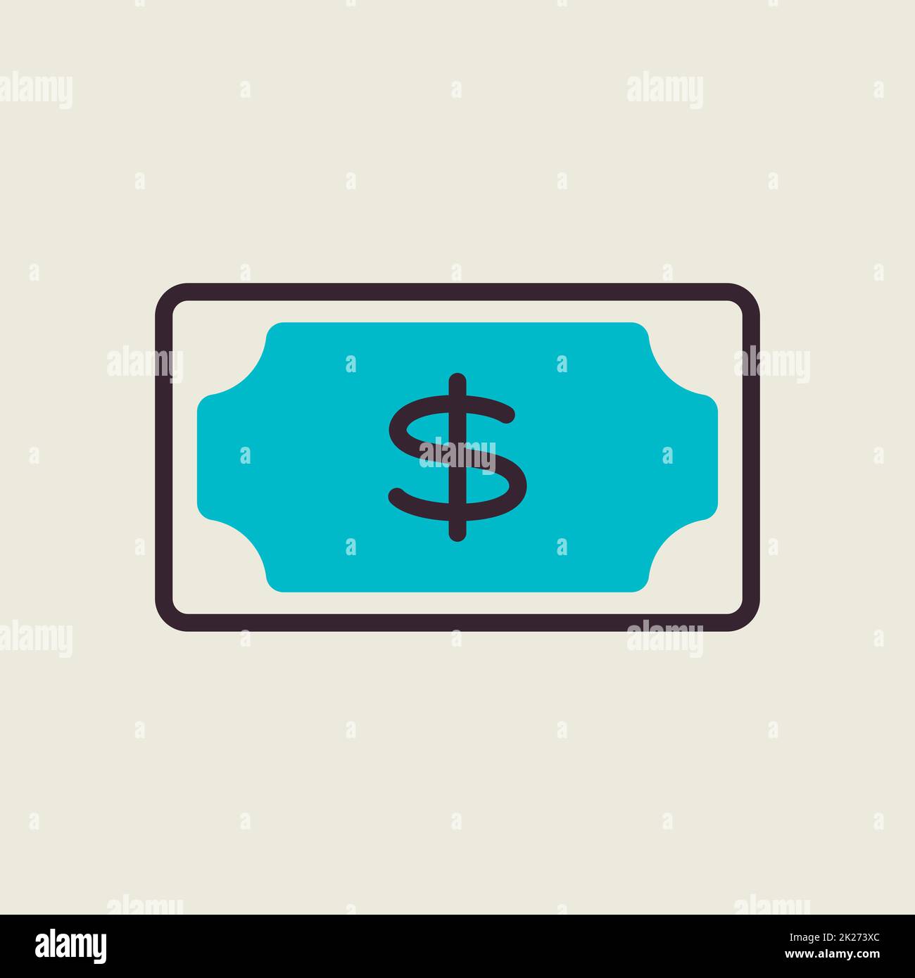 Dollar money banknote vector icon Stock Photo - Alamy
