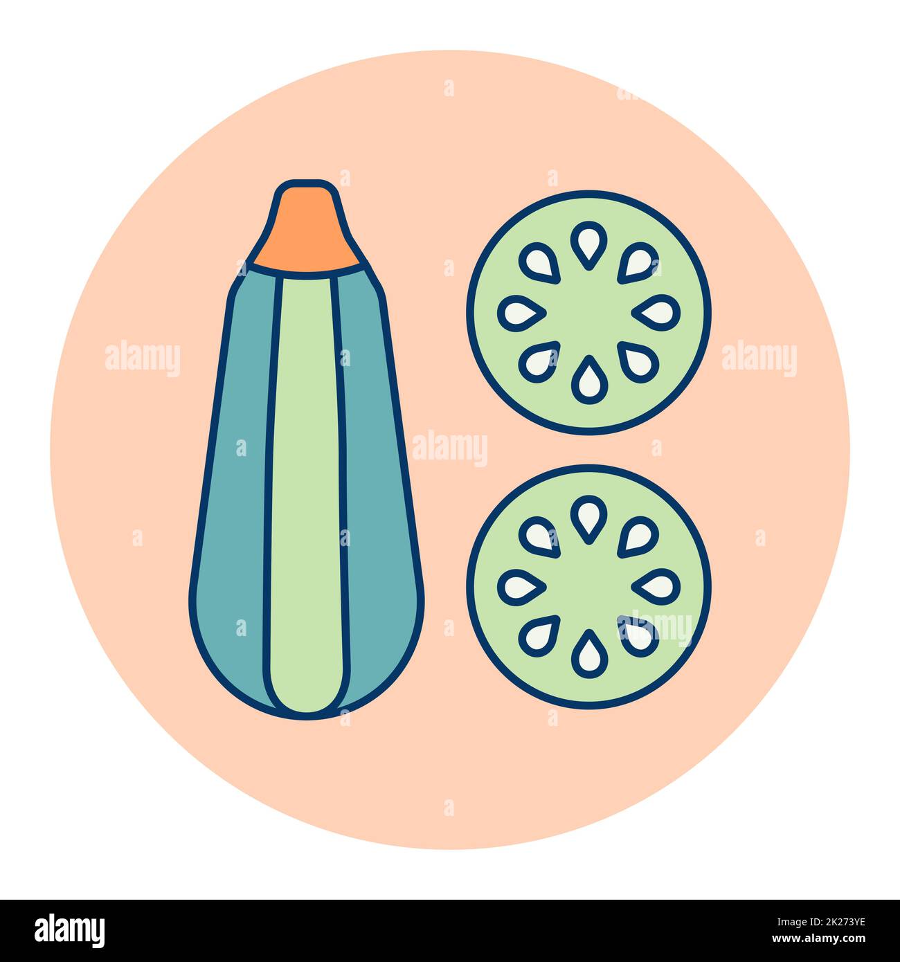 Zucchini vector icon. Vegetable symbol Stock Photo - Alamy
