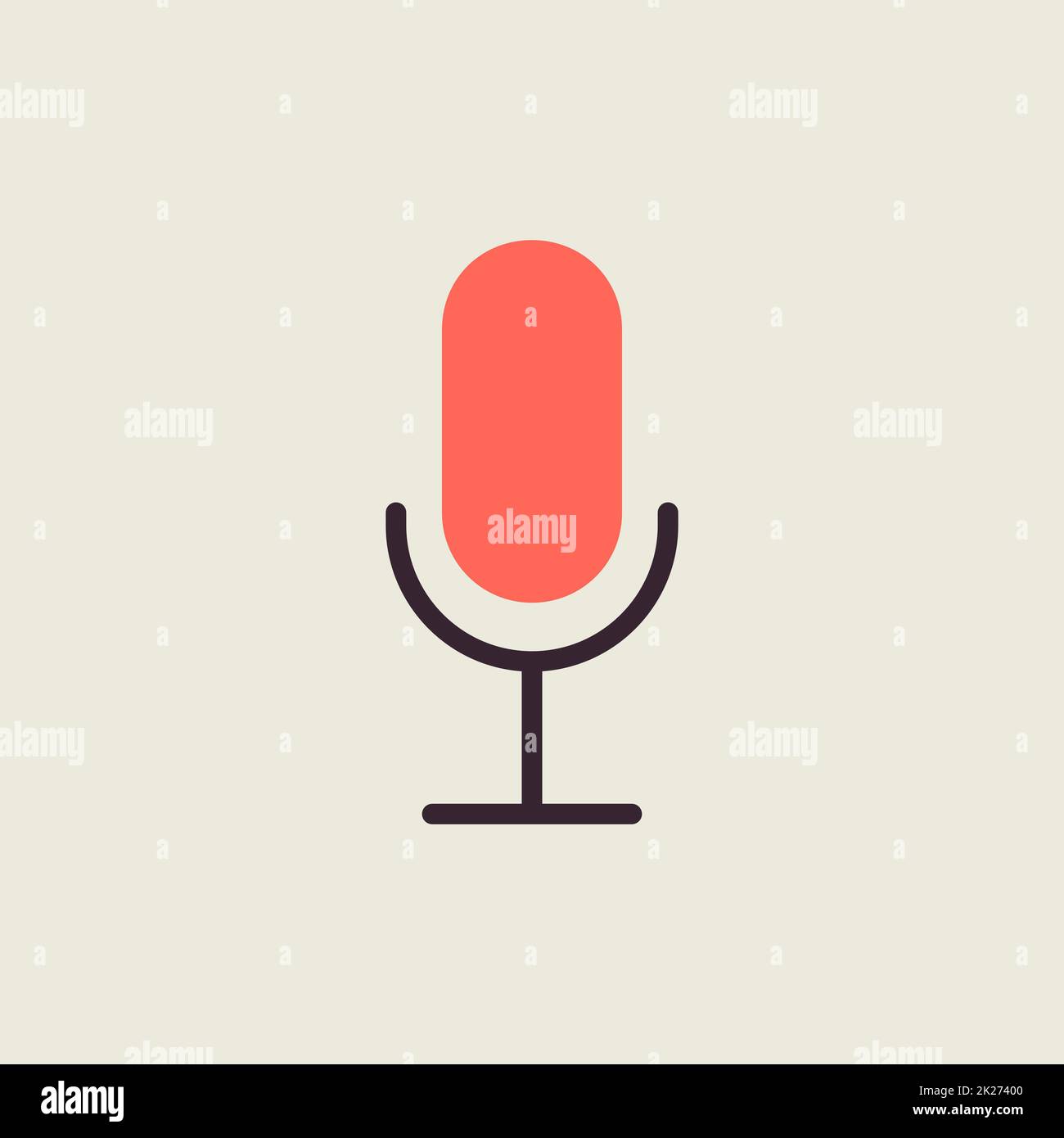 Record microphone mic vector icon Stock Photo - Alamy