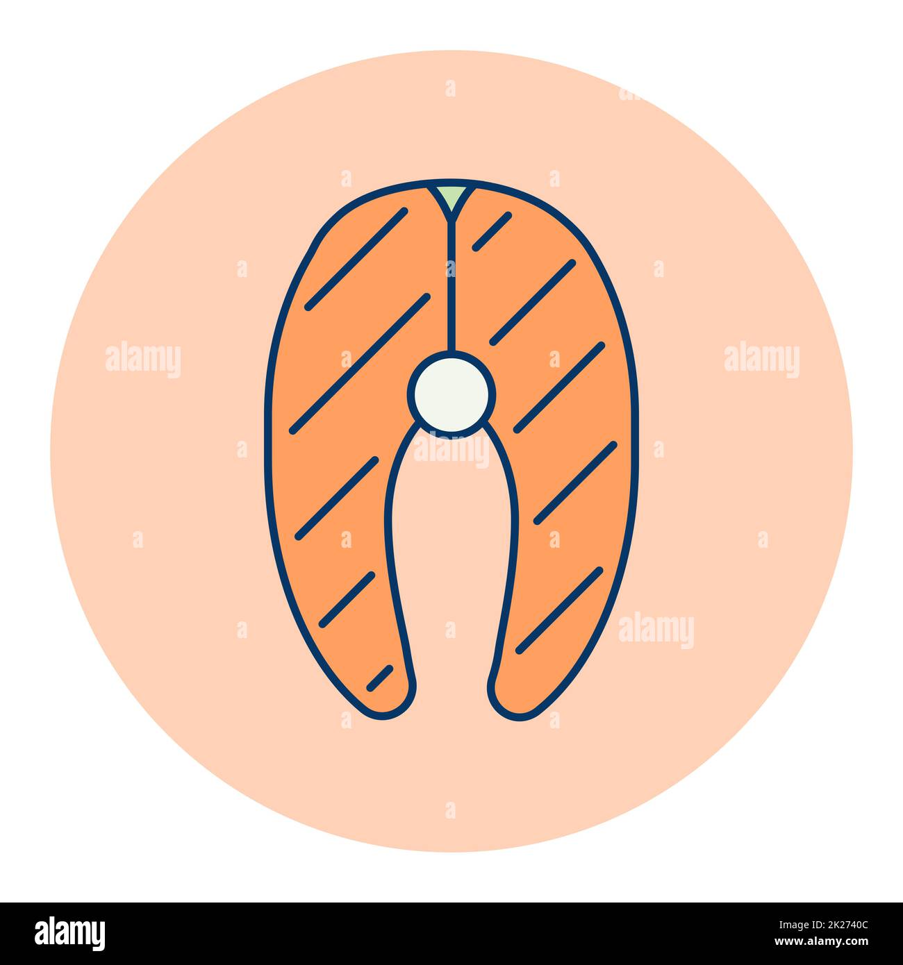 Salmon meat vector icon. Barbecue and bbq grill Stock Photo - Alamy